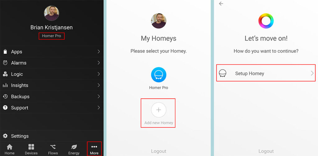 Nulstil Homey – og gendan backup – Homey.guide